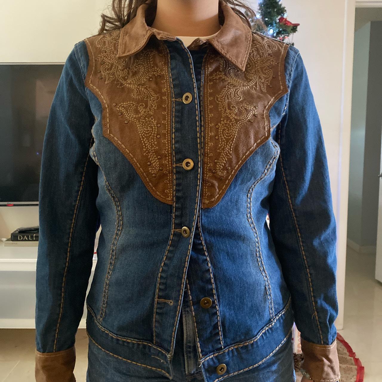 Super cute cowboy jean jacket 🌾 From Reba size m... - Depop