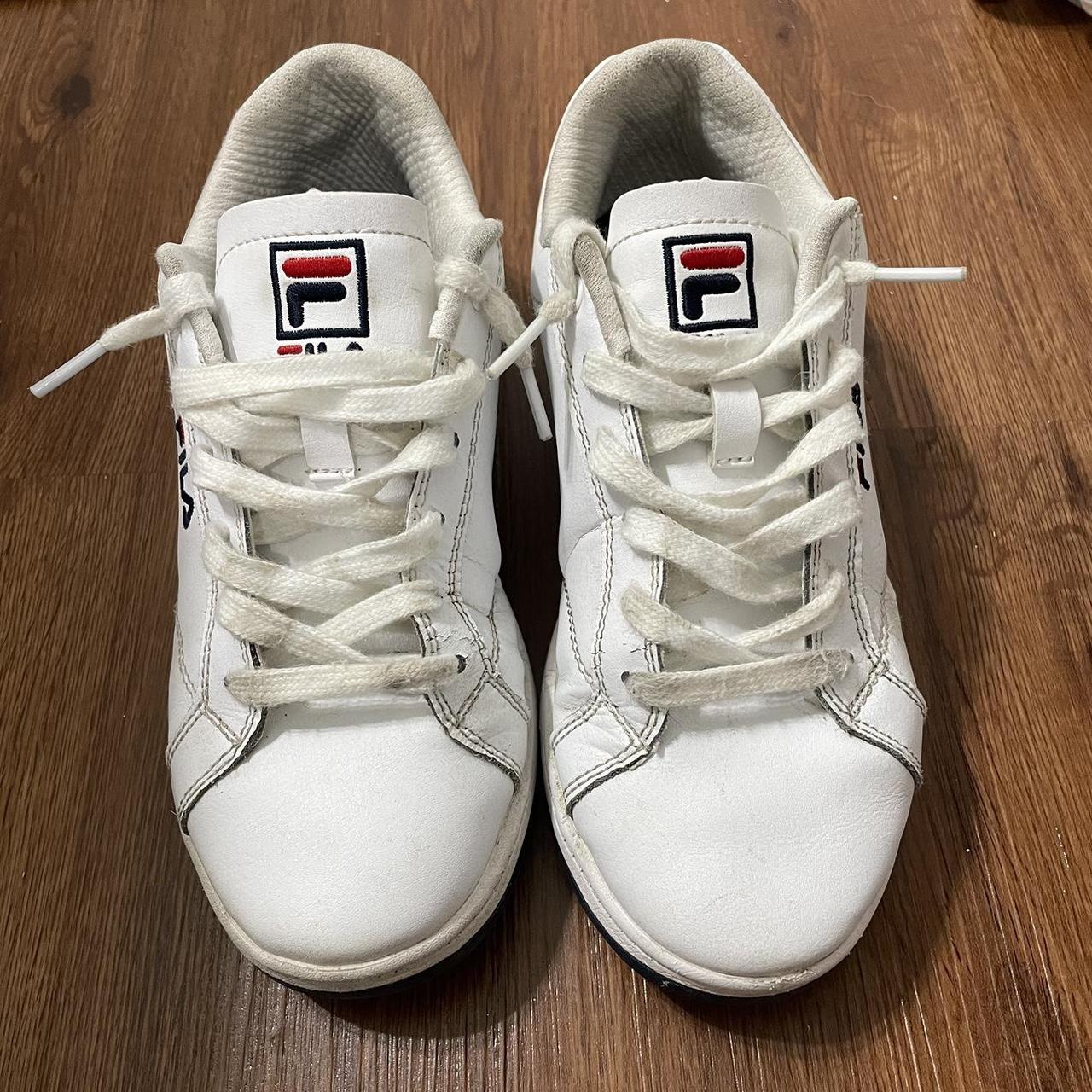 White FILAS Used but still has some life to give!... - Depop