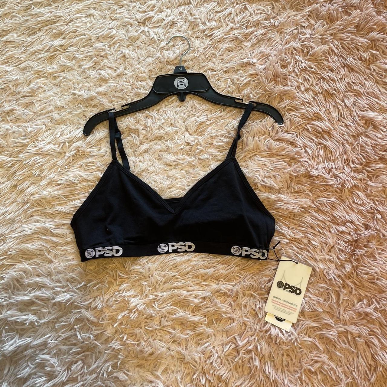 NWT PSD Bra Modal Solids Black V-Neck Bralette Size... - Depop