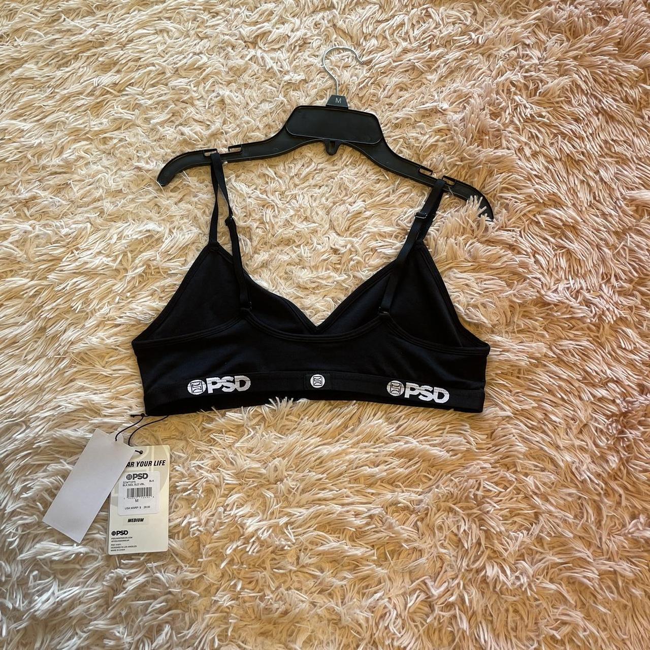 NWT PSD Bra Modal Solids Black V-Neck Bralette Size... - Depop