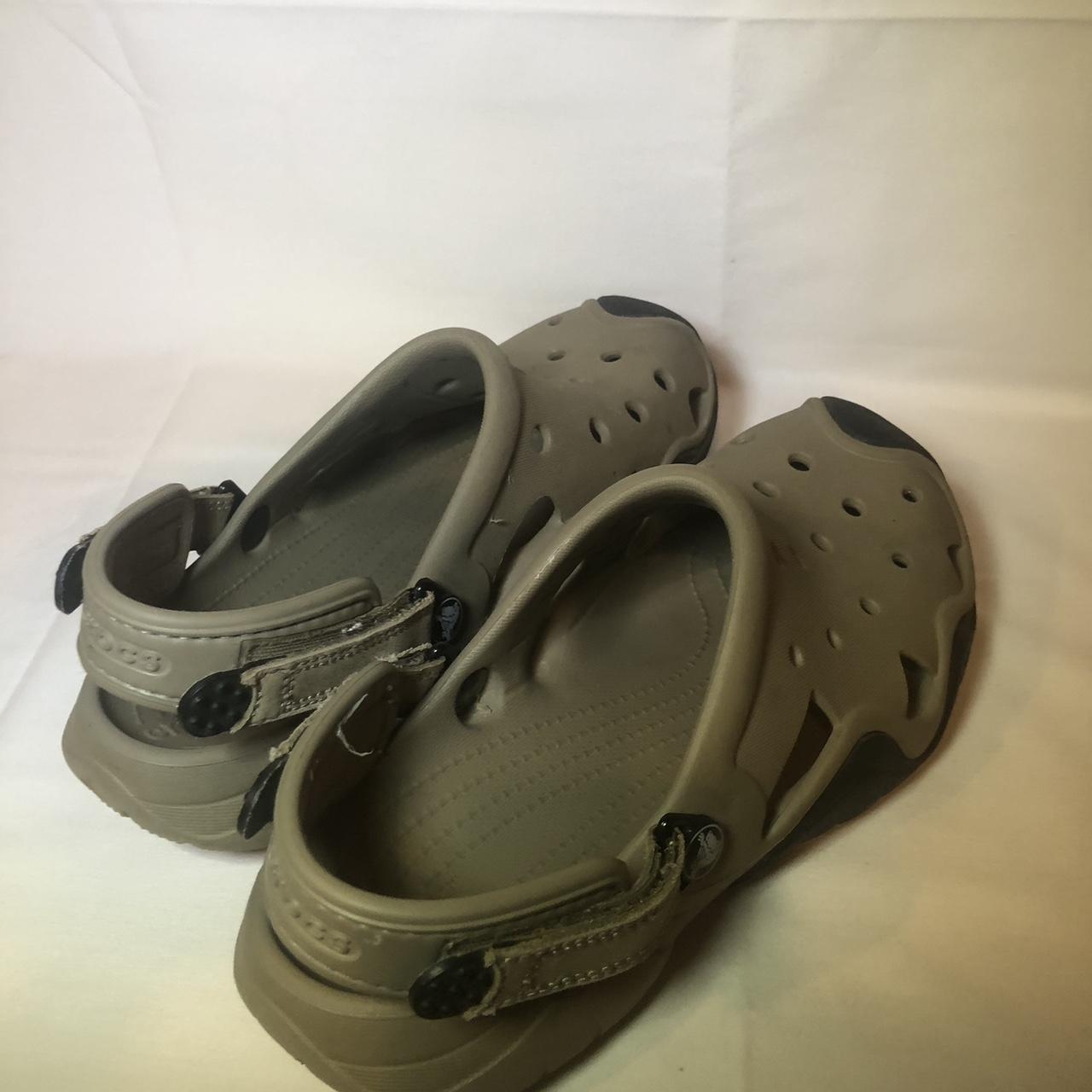 Crocs Men's Brown and Tan Clogs | Depop
