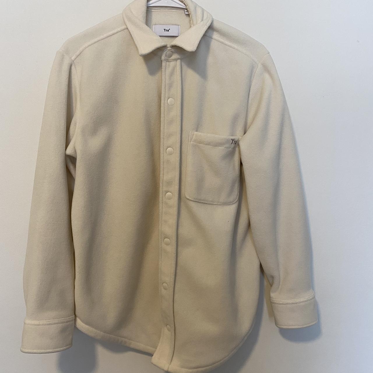 soft cream aritzia tna light jacket extra small but... - Depop