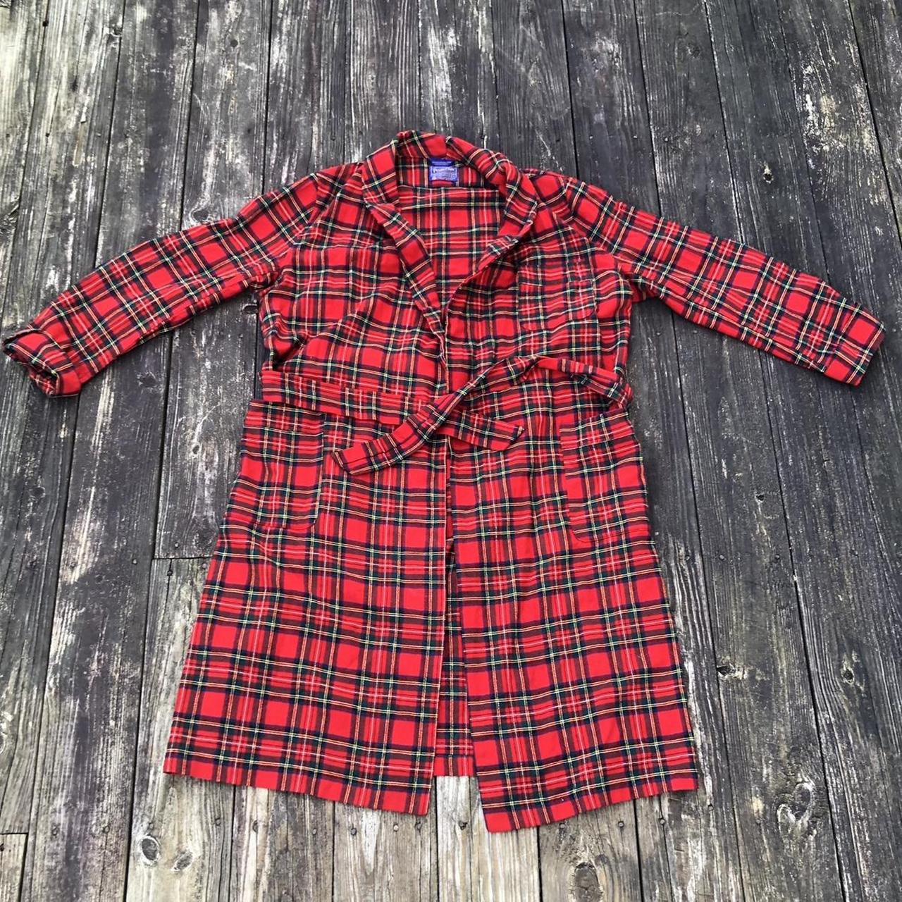 Vintage Pendleton Red and Green Tartan Plaid Wool... - Depop
