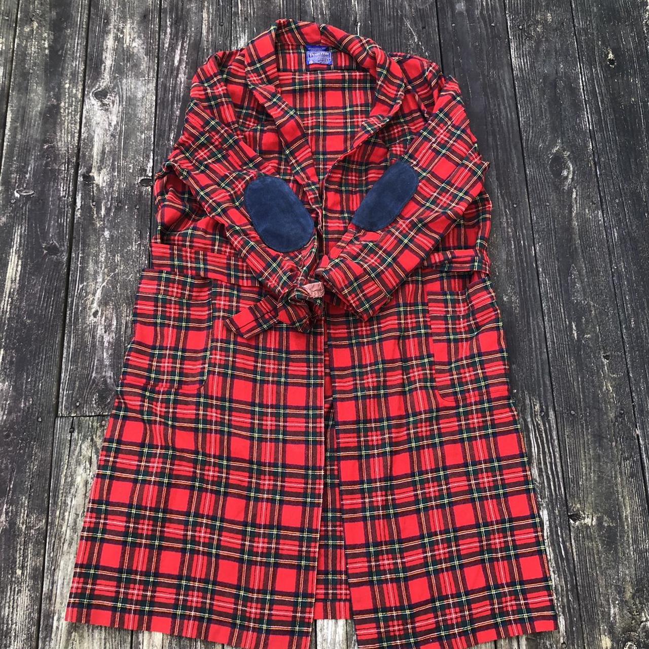 Vintage Pendleton Red and Green Tartan Plaid Wool... - Depop