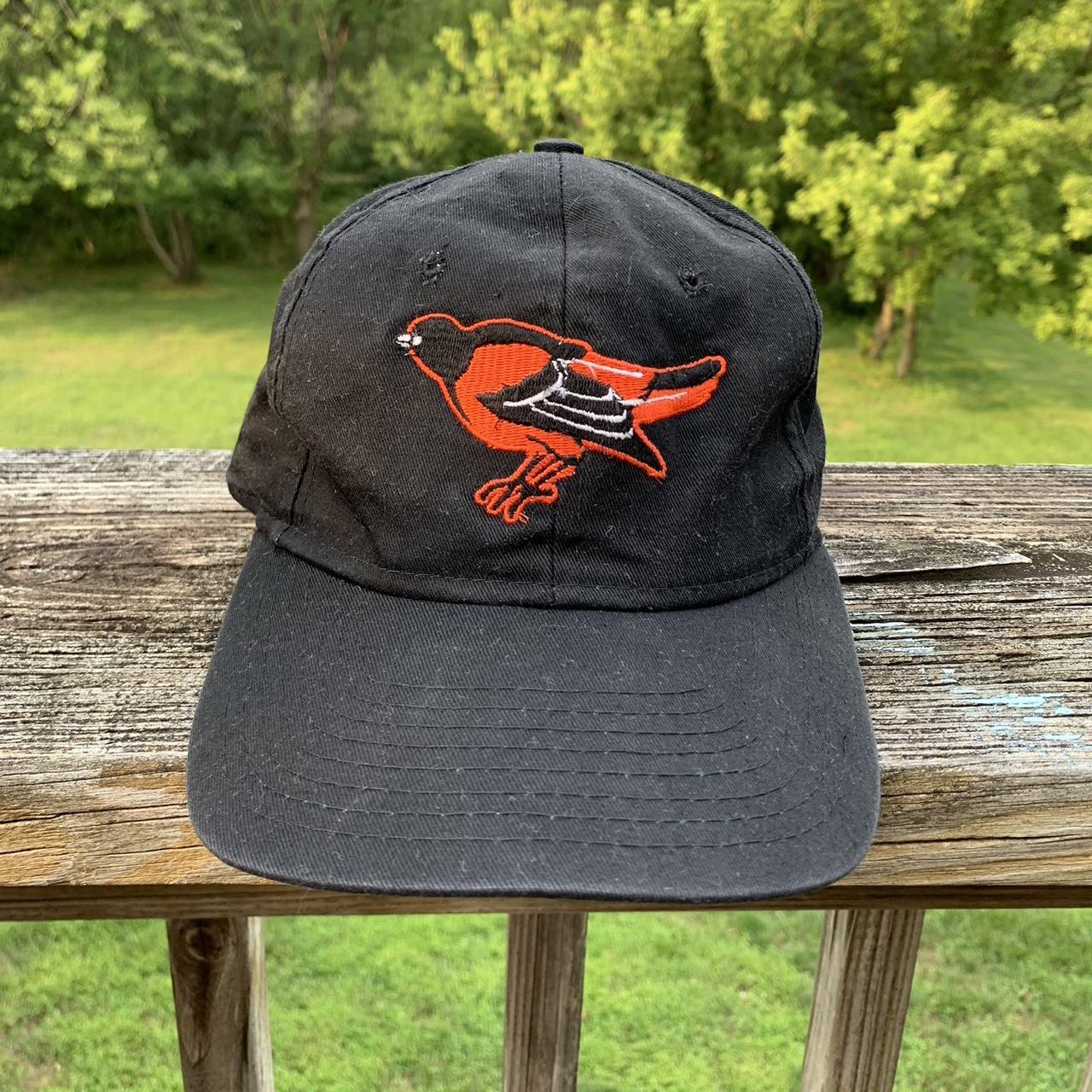 Vintage Black and Orange Old School Bird Logo with... - Depop