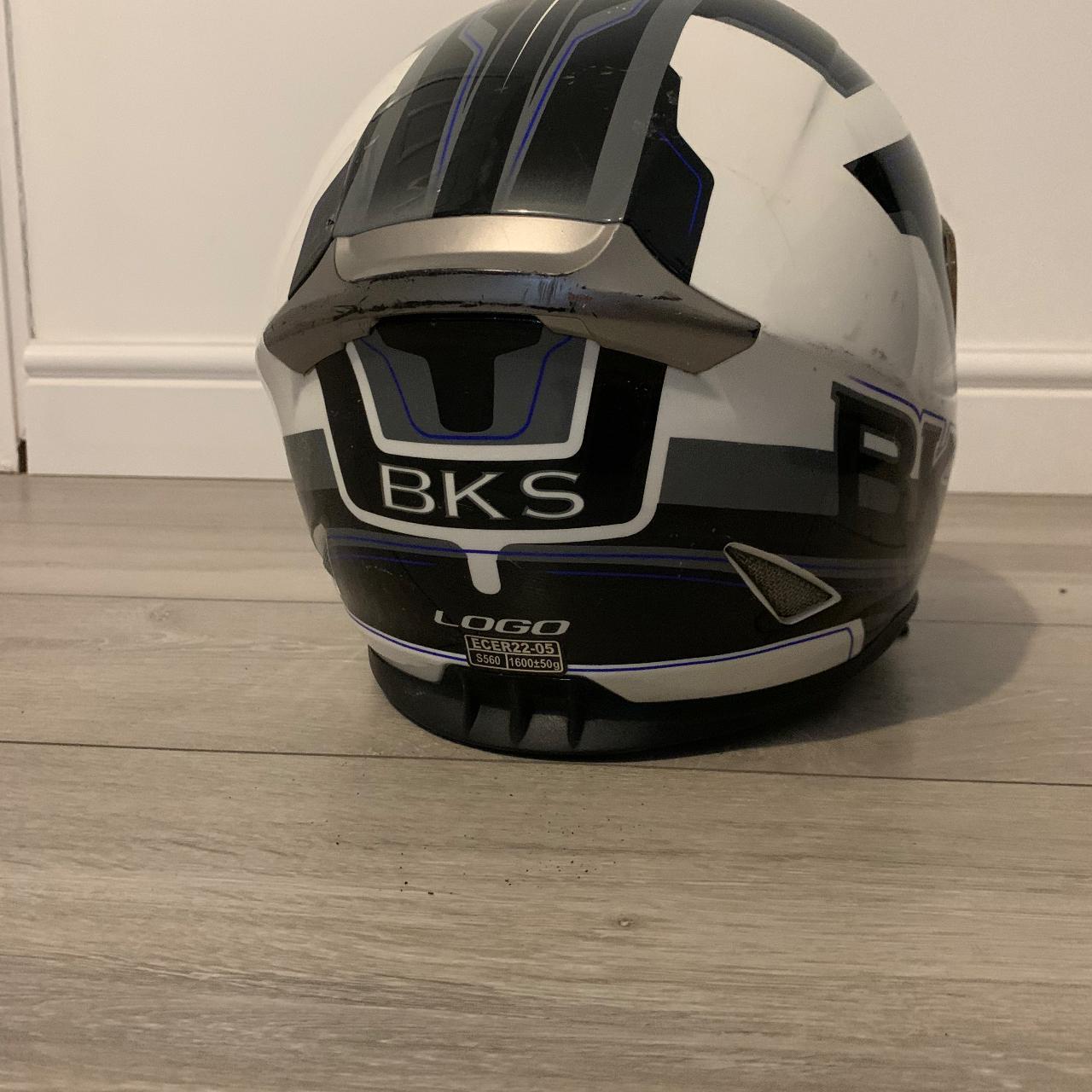 BKS LOGO HELMET BLACK WHITE BLUE (Small) The BKS... - Depop