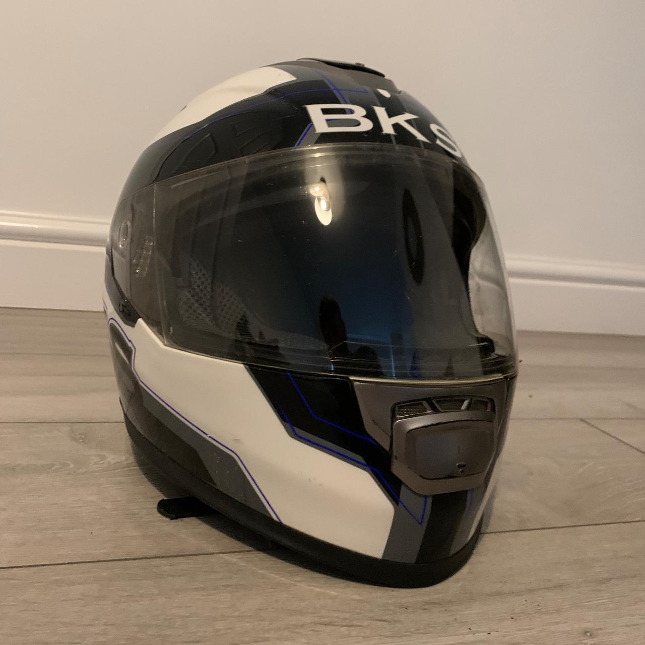 BKS LOGO HELMET BLACK WHITE BLUE (Small) The BKS... - Depop