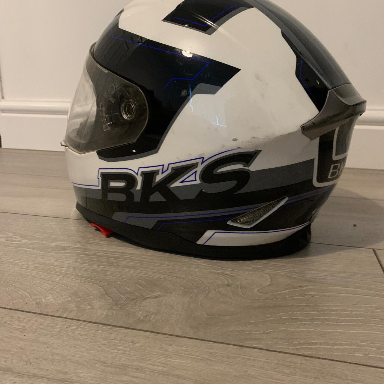 BKS LOGO HELMET BLACK WHITE BLUE (Small) The BKS... - Depop