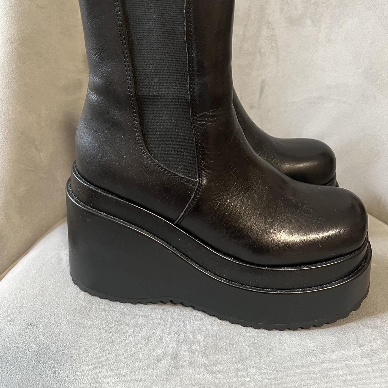 Steve Madden Jesse leather platform boots worn... - Depop