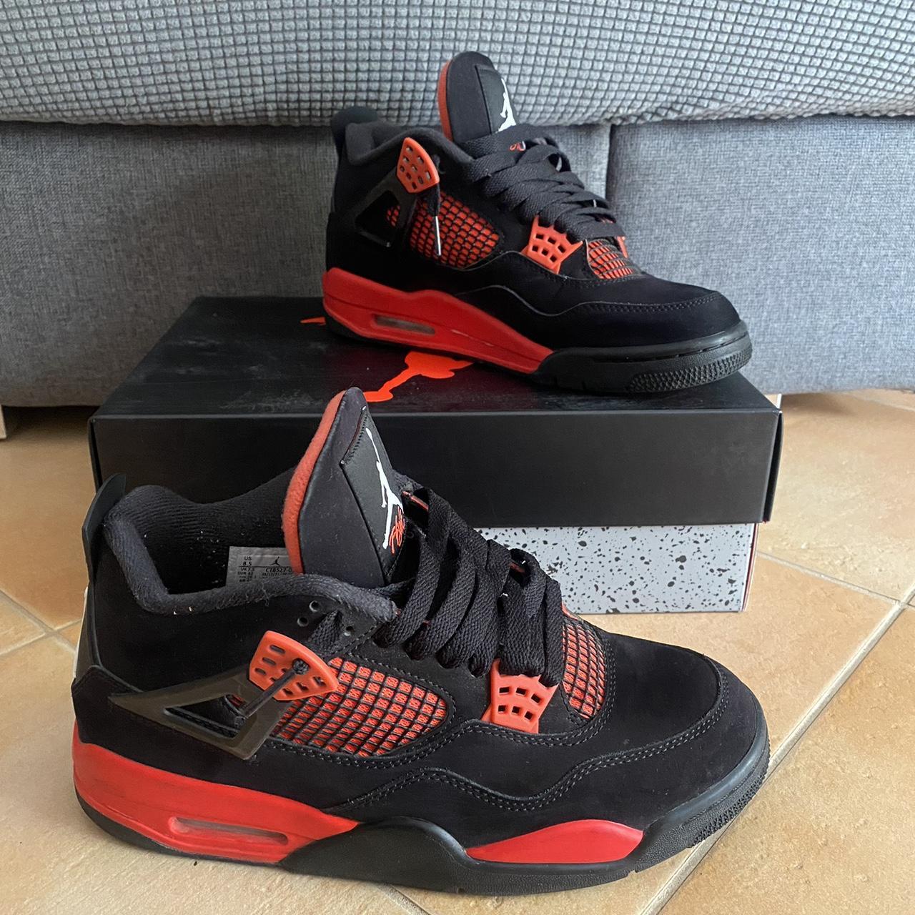 Red thunder jordan 4s - Depop