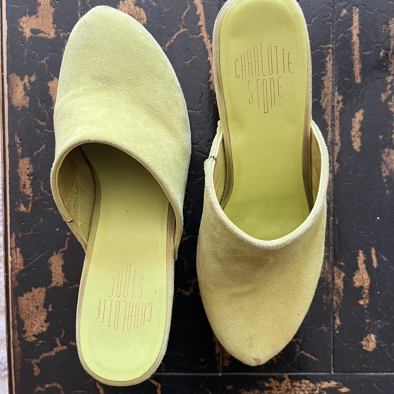 Lime Green Charlotte Stone Clogs - Depop