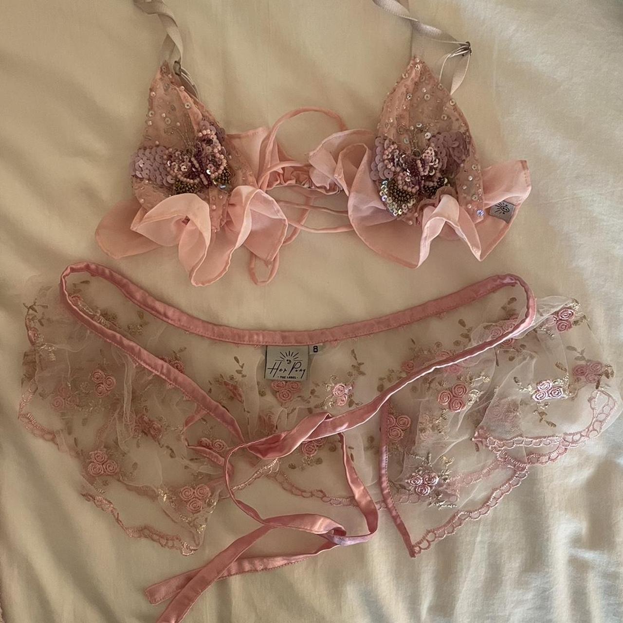 her pony the label butterfly sequin rave top with... - Depop