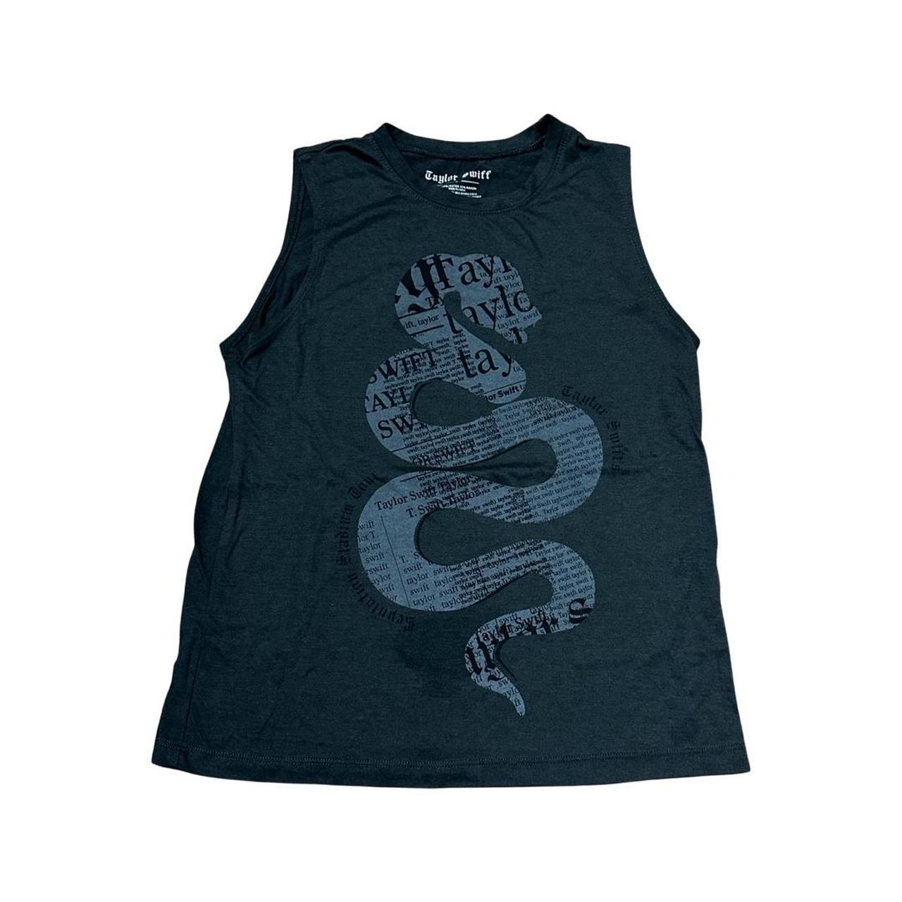 taylor swift reputation tour snake gray tank top... - Depop
