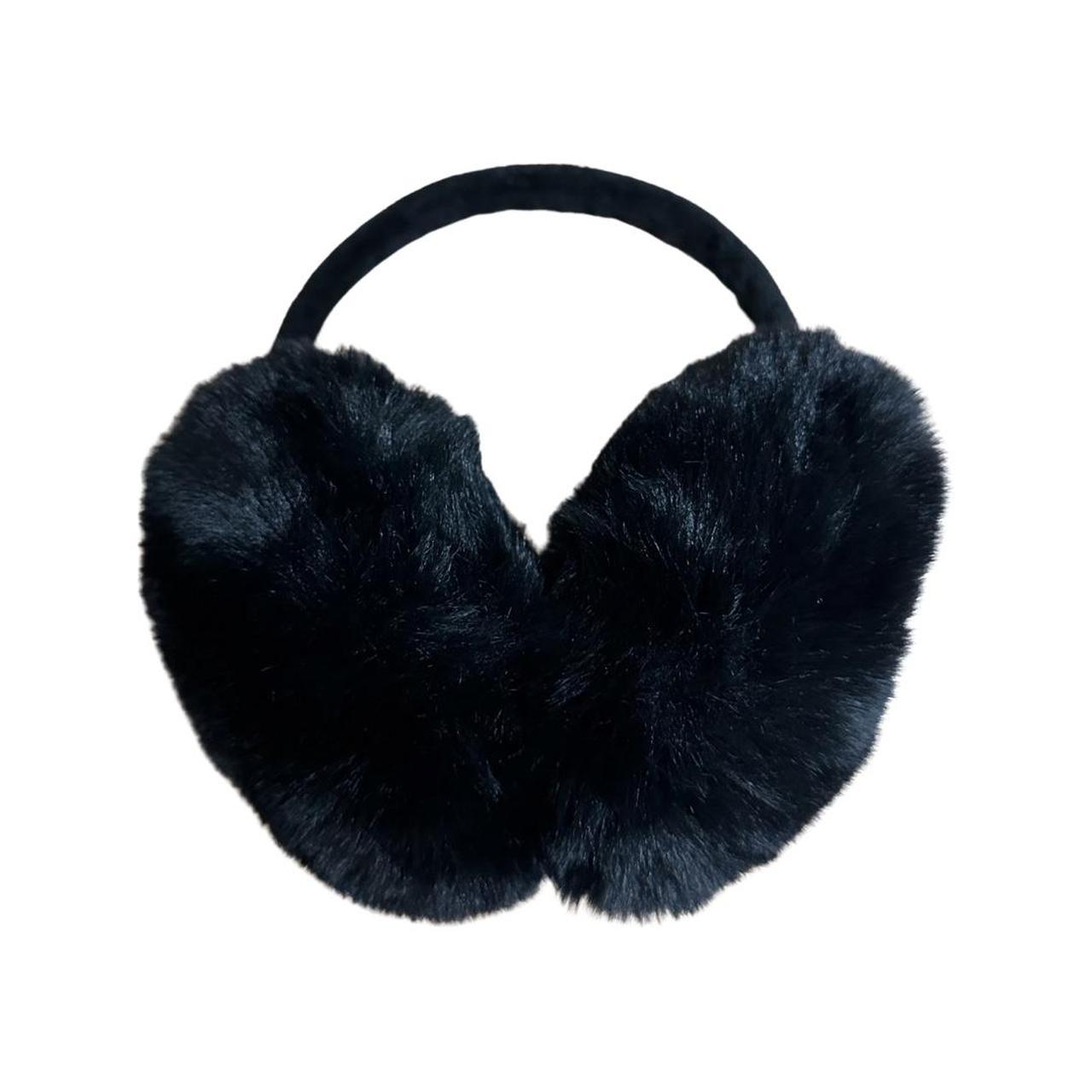 large oversized black puffy earmuffs basic large... - Depop