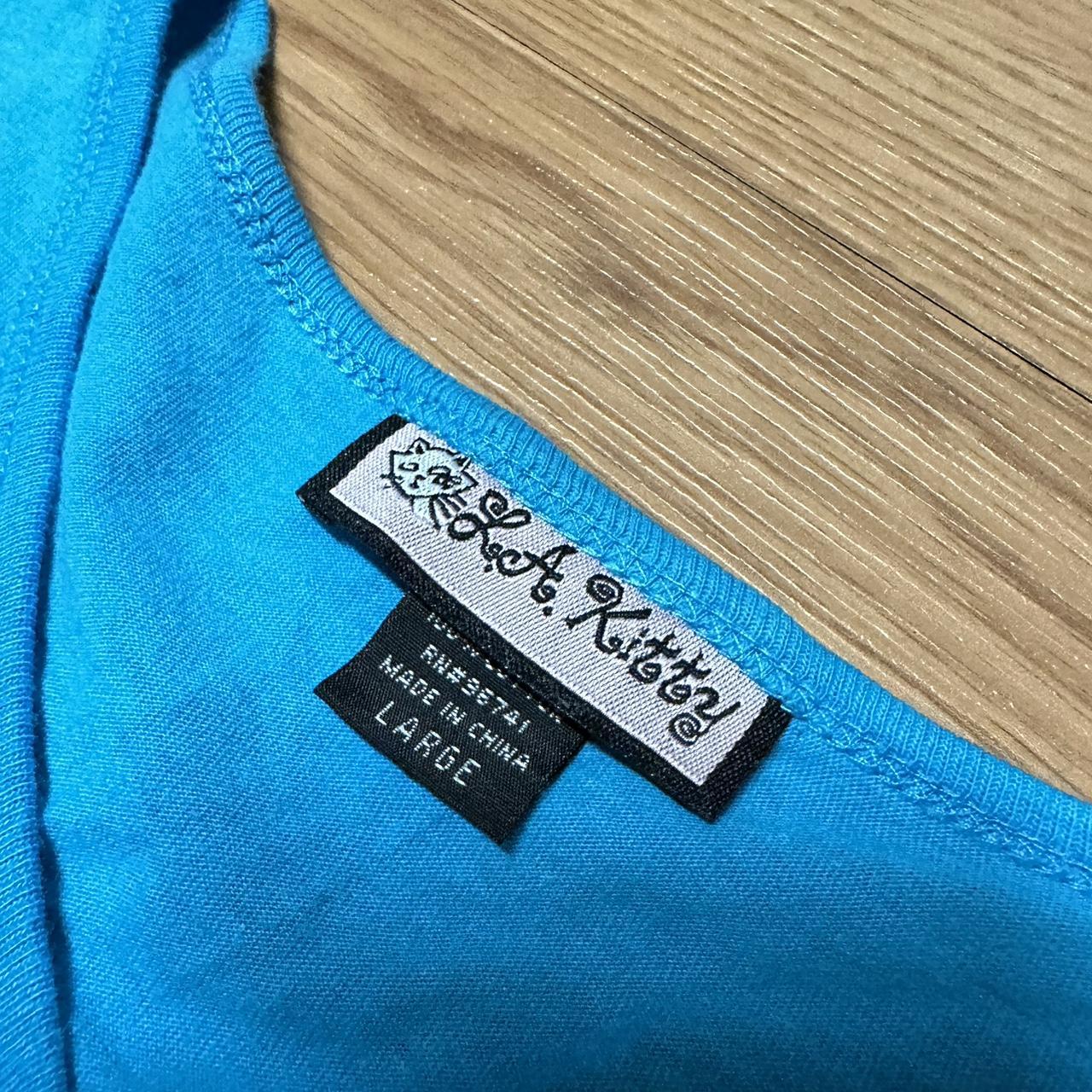 y2k la kitty blue scenemo zebra shirt rainbow zebra... - Depop