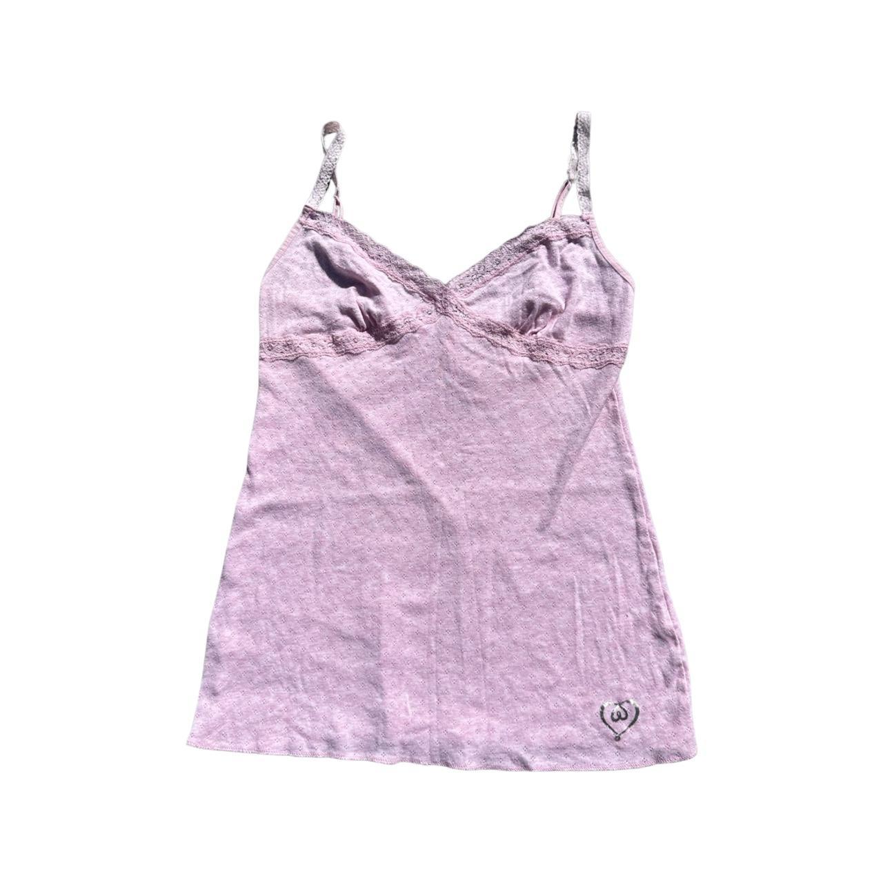 pink victoria’s secret camisole tank top with lace... - Depop
