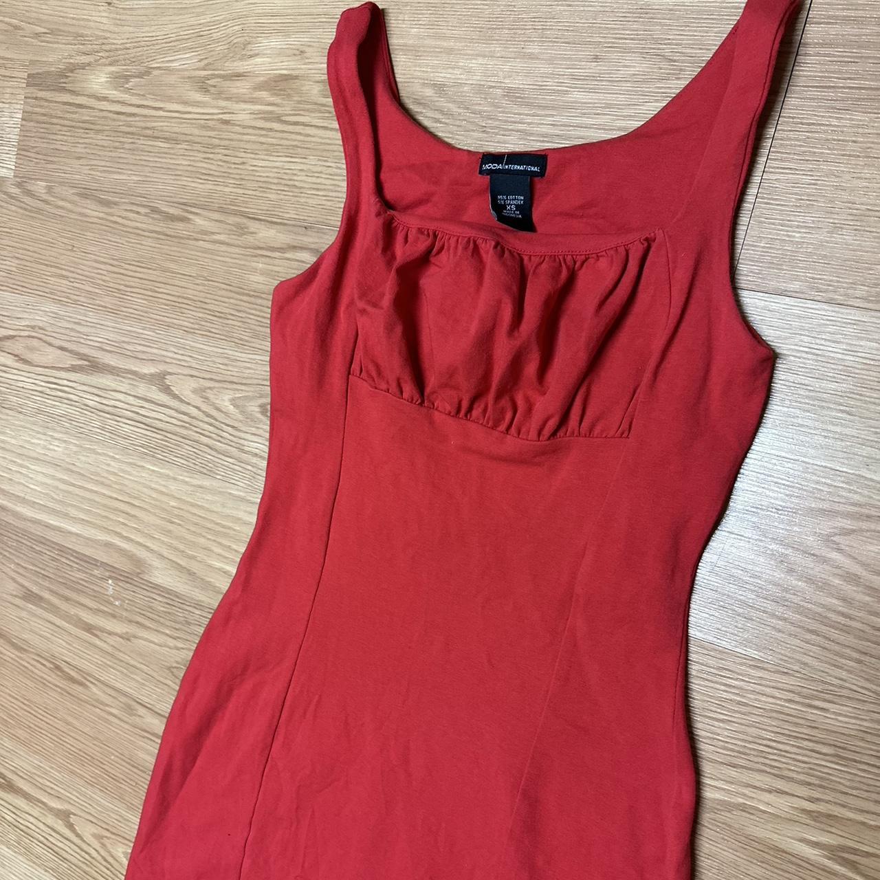 red moda international mini dress size labeled... - Depop
