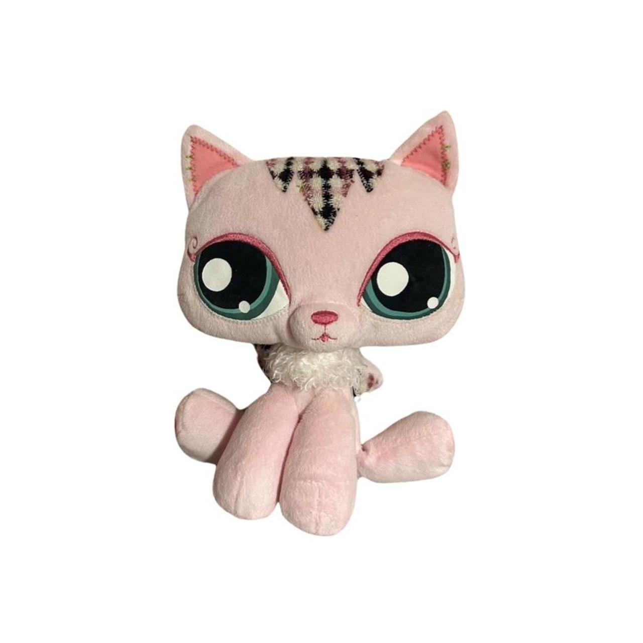 littlest pet shop cat plush from 2007 pink cat lps... - Depop