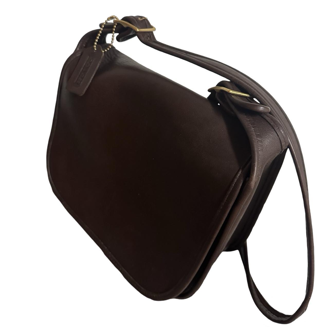 brown vintage coach flap satchel bag size is... - Depop