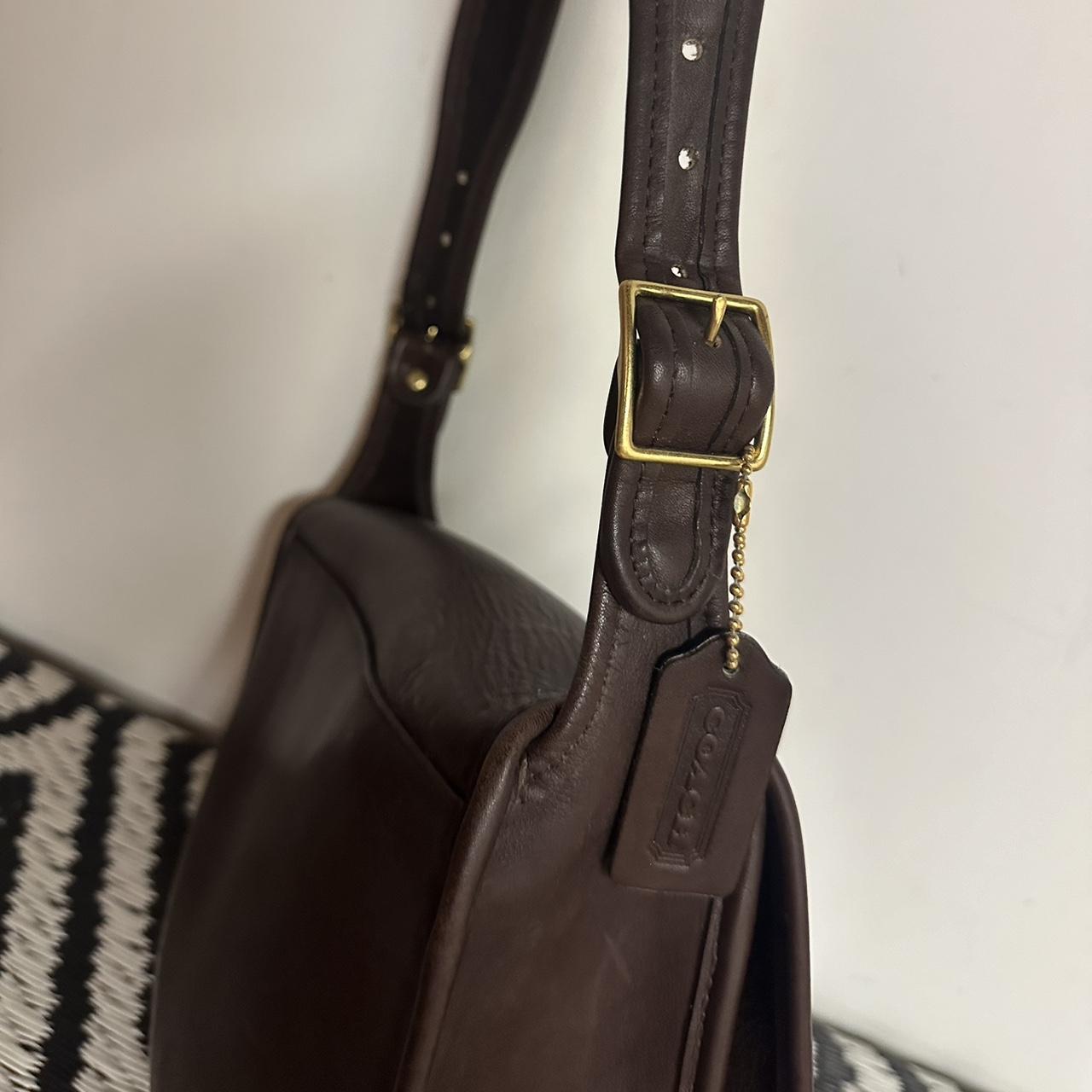 brown vintage coach flap satchel bag size is... - Depop