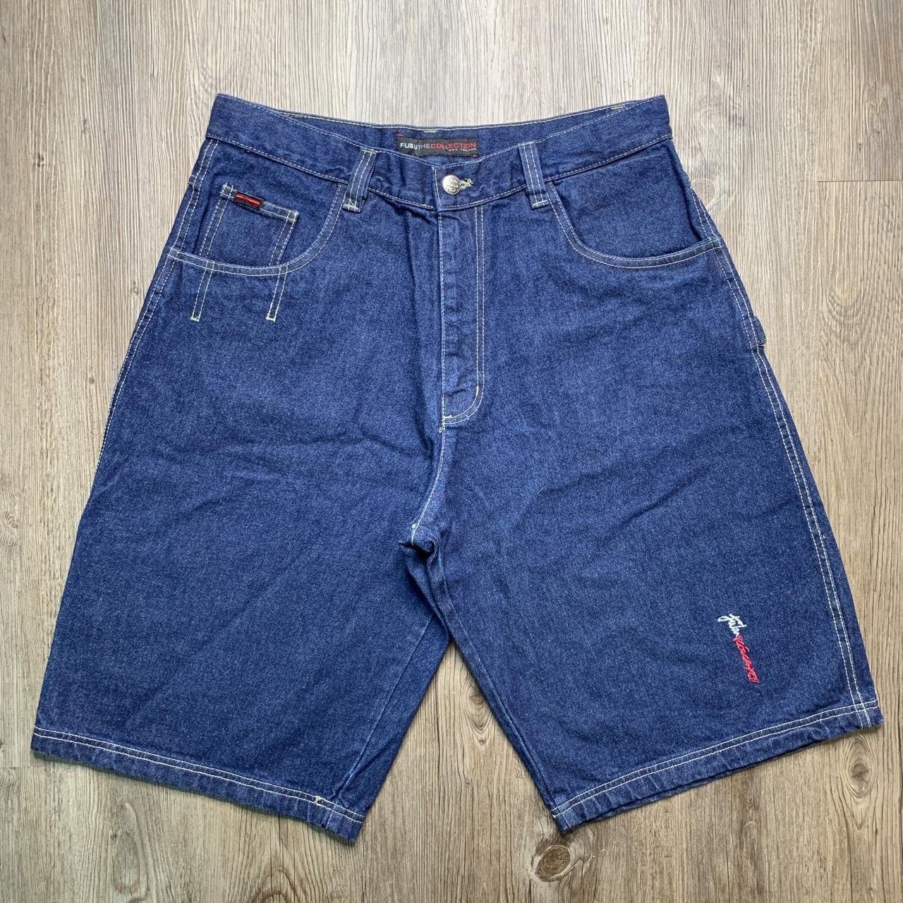 Vintage Fubu Baggy Denim Jean Shorts Y2k size 36... - Depop