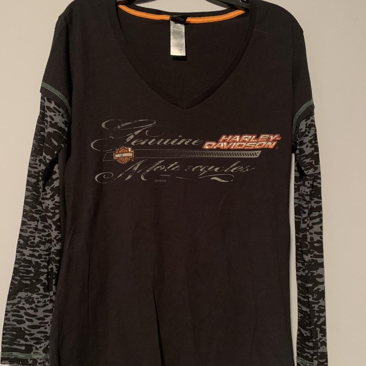 long sleeve harley davidson sleeves are a different... - Depop