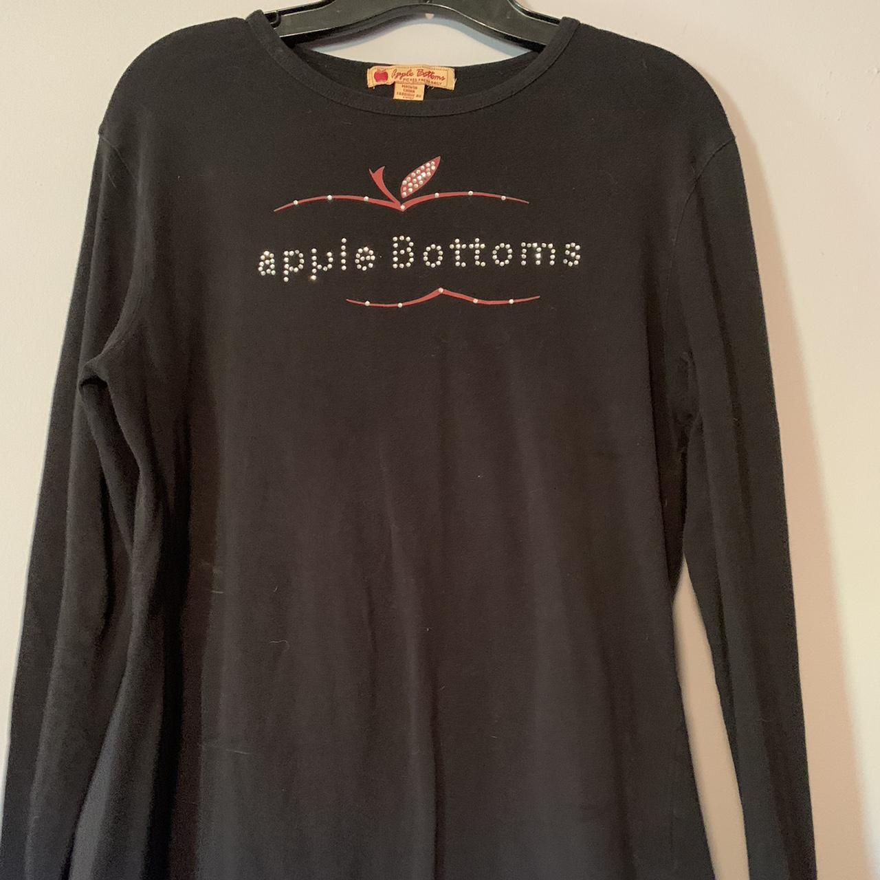 y2k jeweled black apple bottoms long sleeve the... - Depop