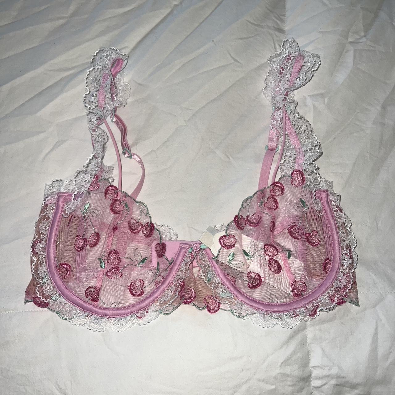 For love and lemons sweet cherries underwire bra.... - Depop