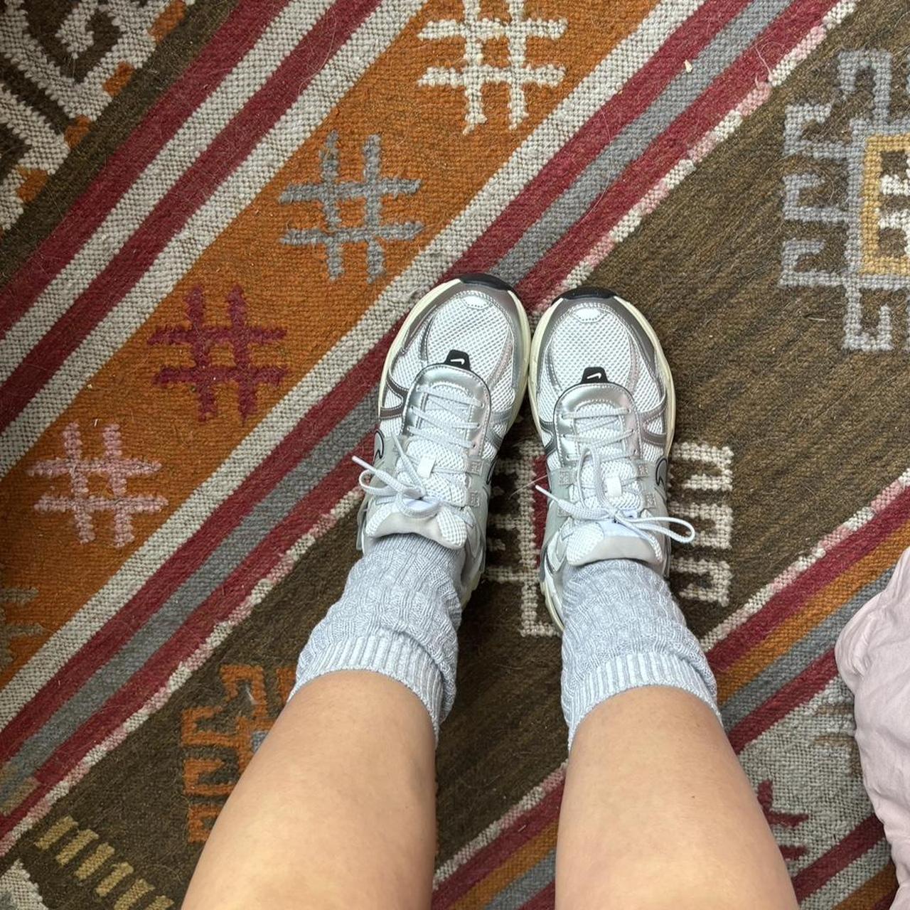 Nike V2K running sneaker in silver/white! Size 9.5... | Depop