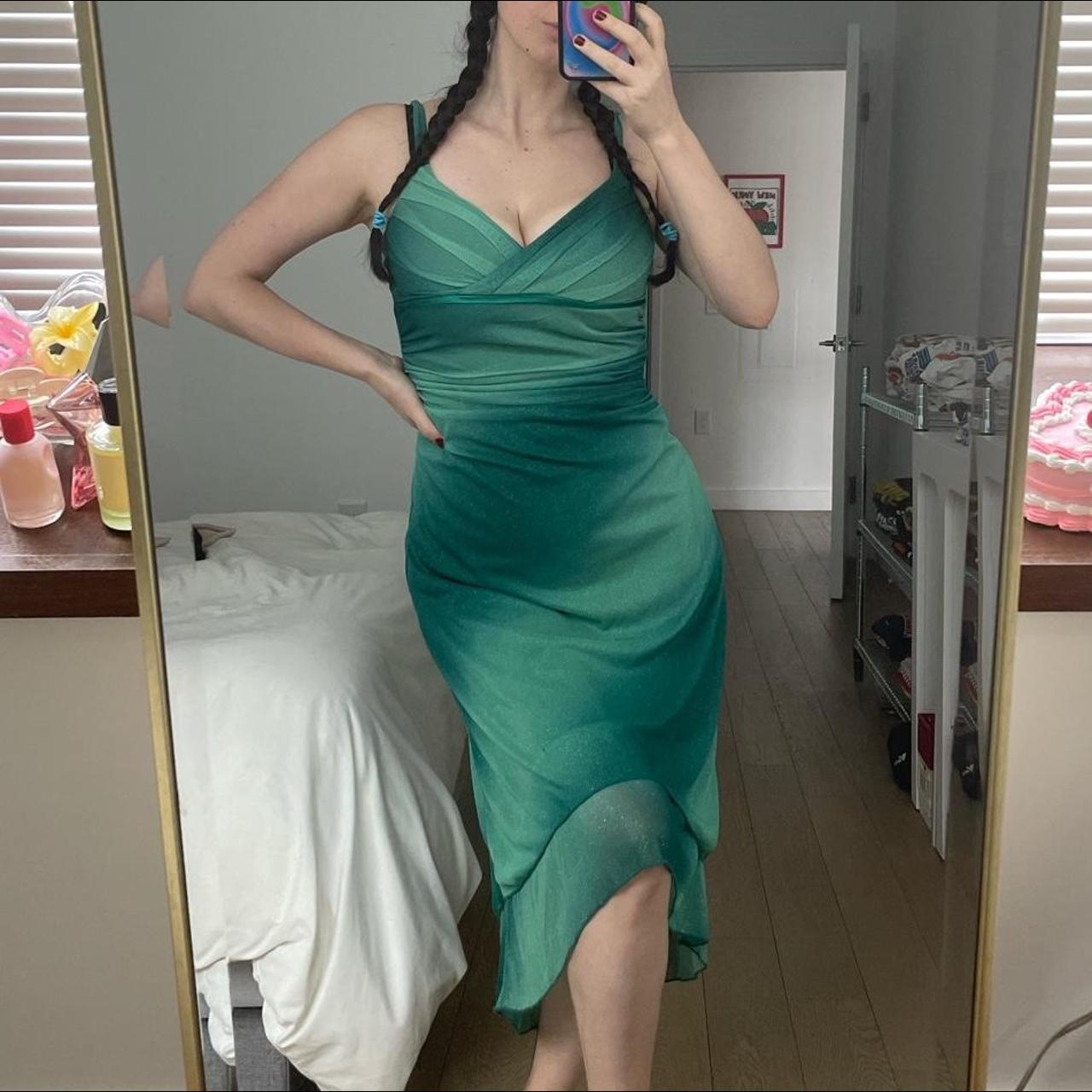Ruby rox glitter green ombré fairy core dress.... - Depop