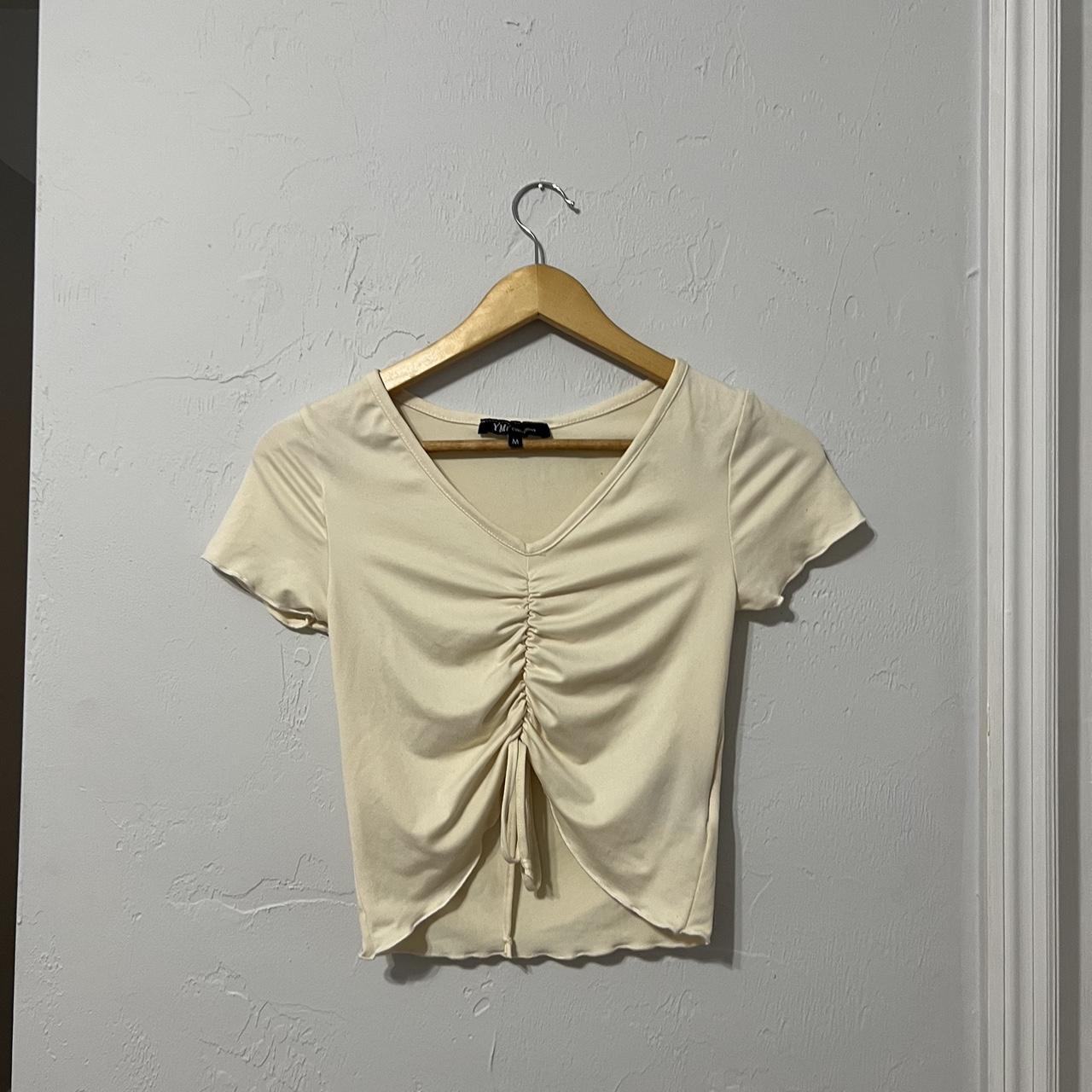 Women's Cream Crop-top | Depop