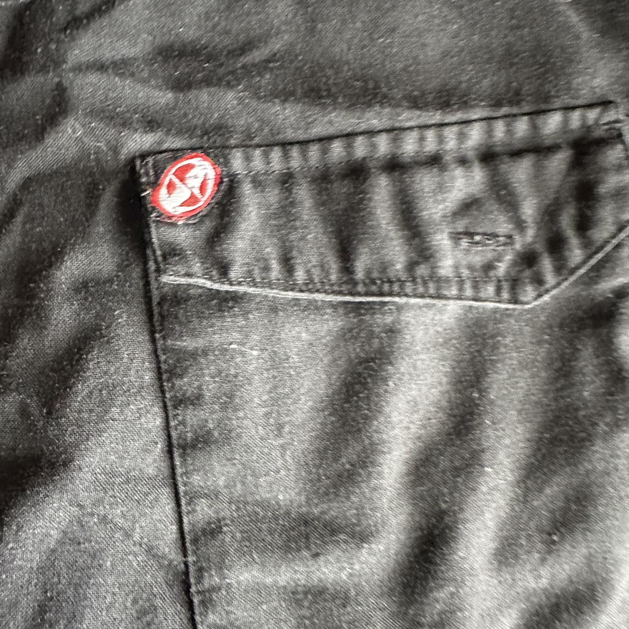 BLACK SPLIT BUTTON UP • vintage split black button... - Depop