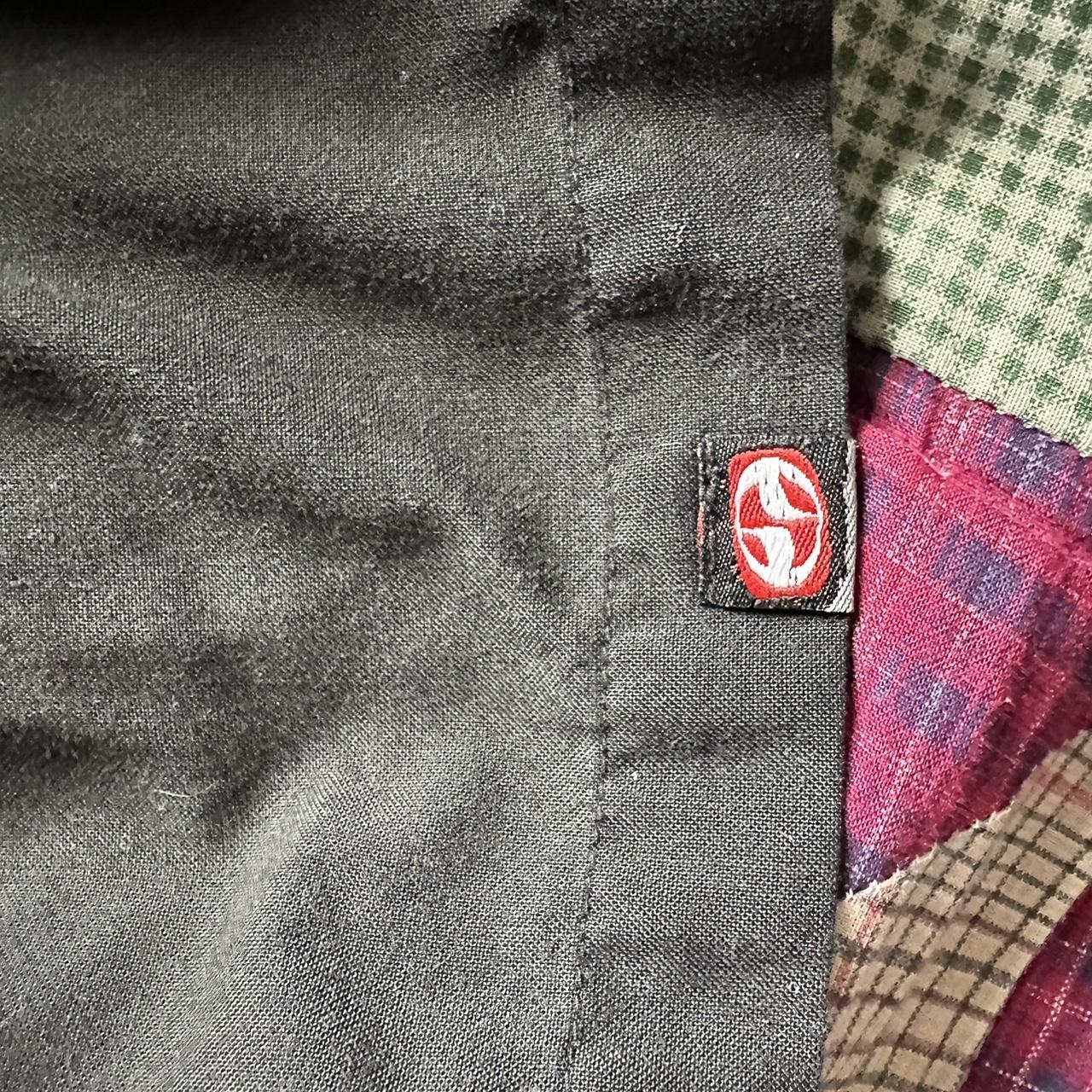 BLACK SPLIT BUTTON UP • vintage split black button... - Depop