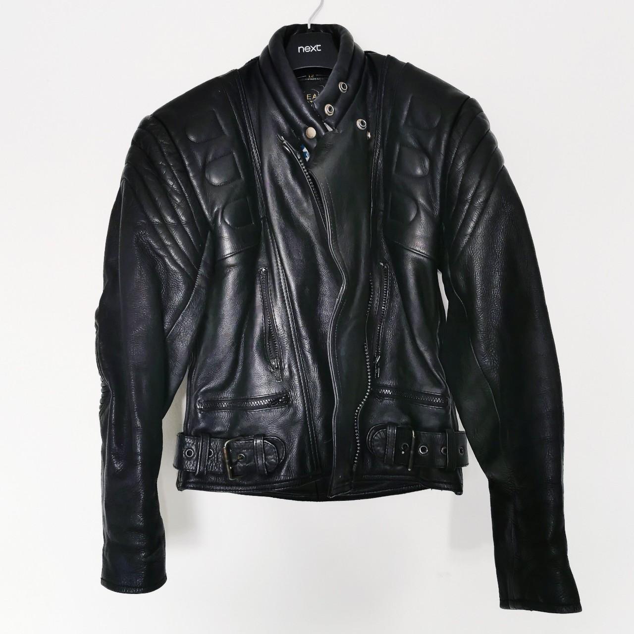 100% Genuine leather biker jacket / Size... - Depop