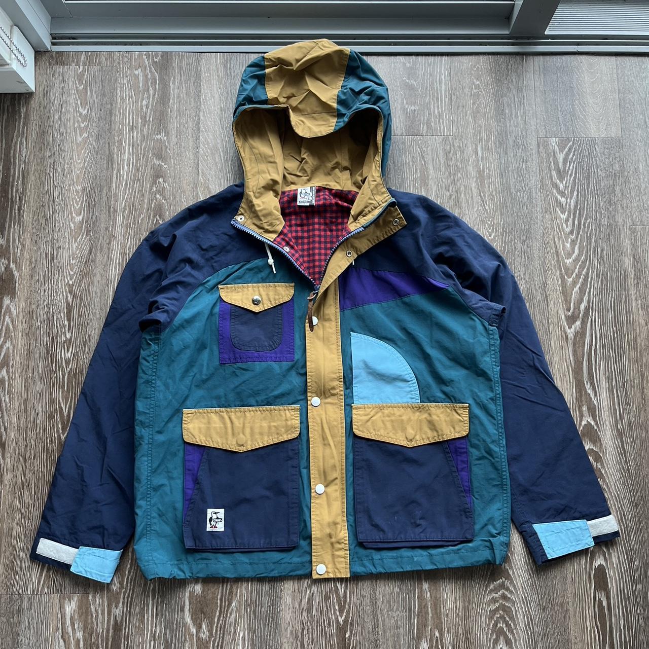 Chums Multi Toned Nylon Jacket tagged as size L,... - Depop