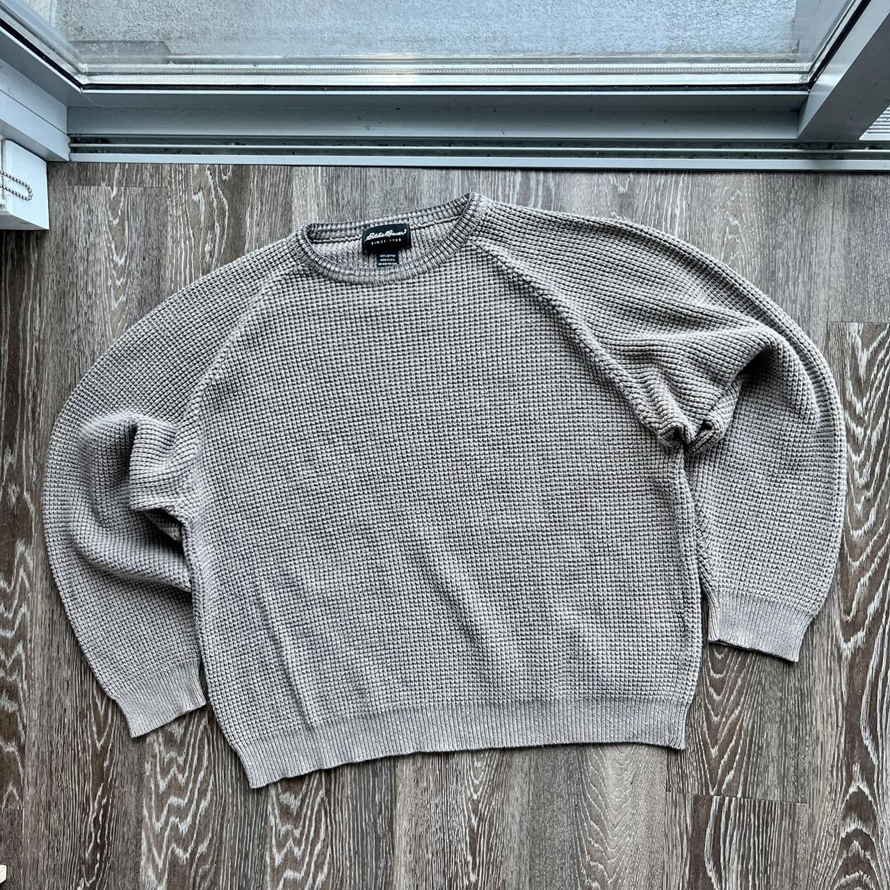 Vintage 90s Boxy Earth Toned Thermal Sweater Made in... - Depop