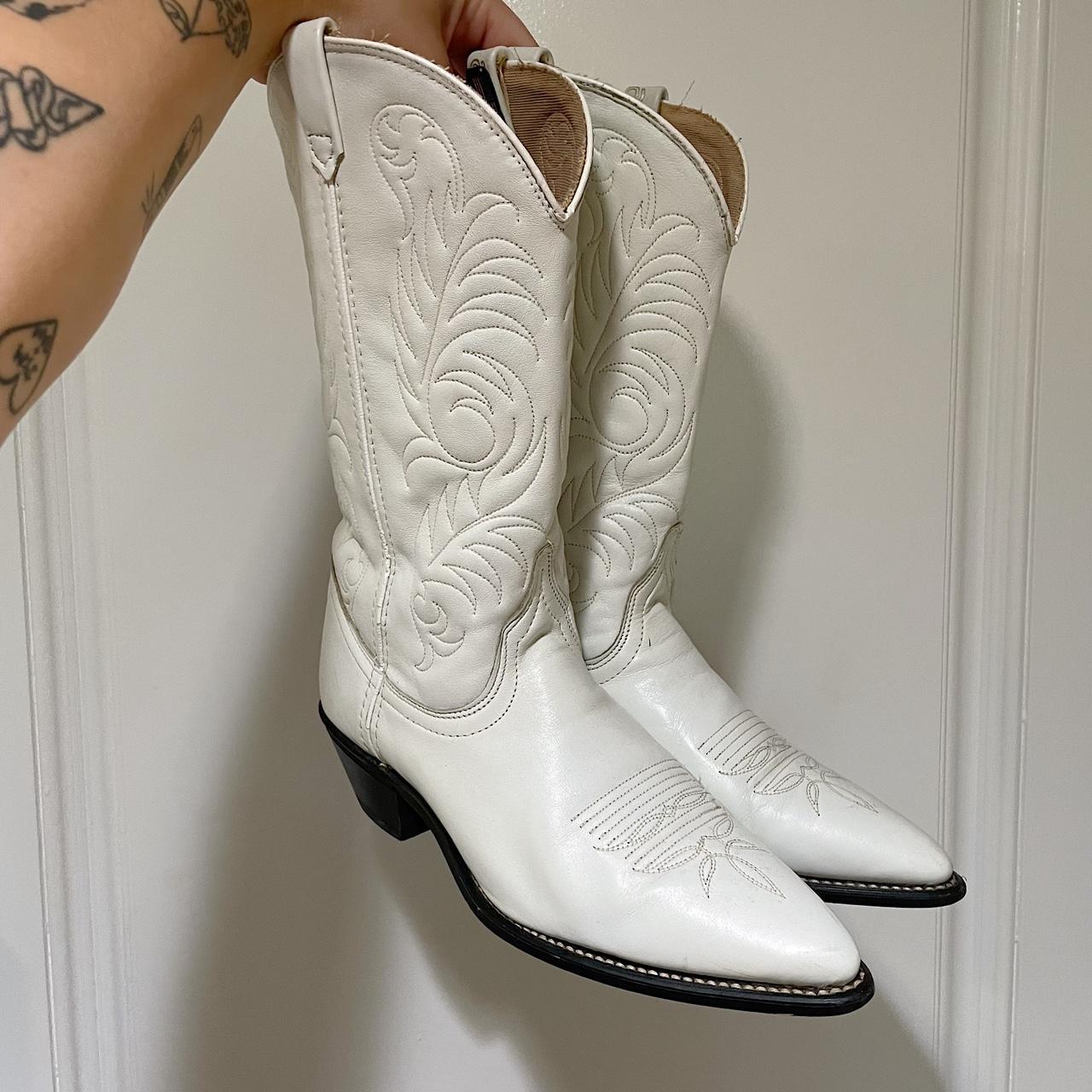 Acme Clothing Women's White Boots | Depop