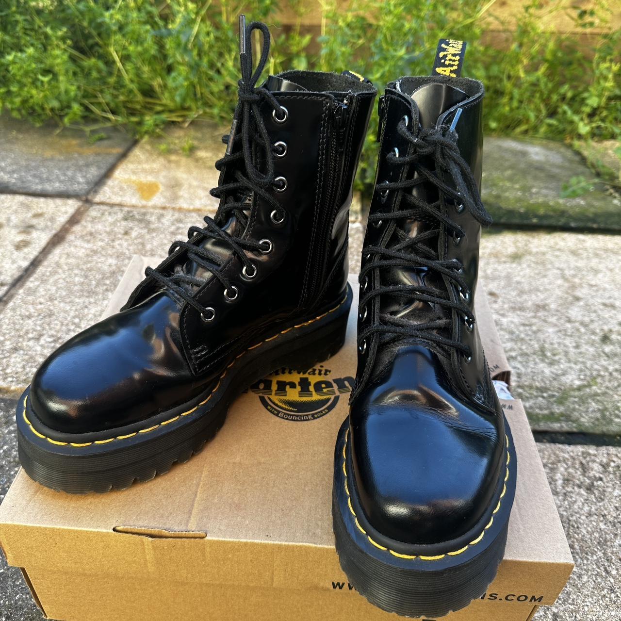 Jadon Patent Leather Platform Boots Size 5 Used... - Depop