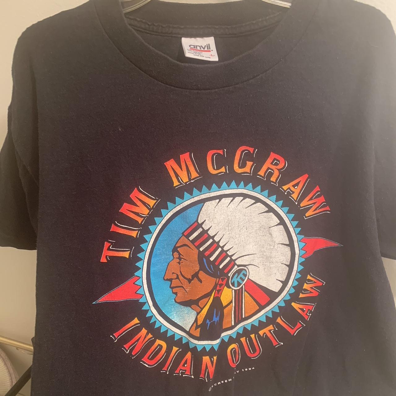 Very rare Vintage 1994 Tim-McGraw Indian-Outlaw... - Depop