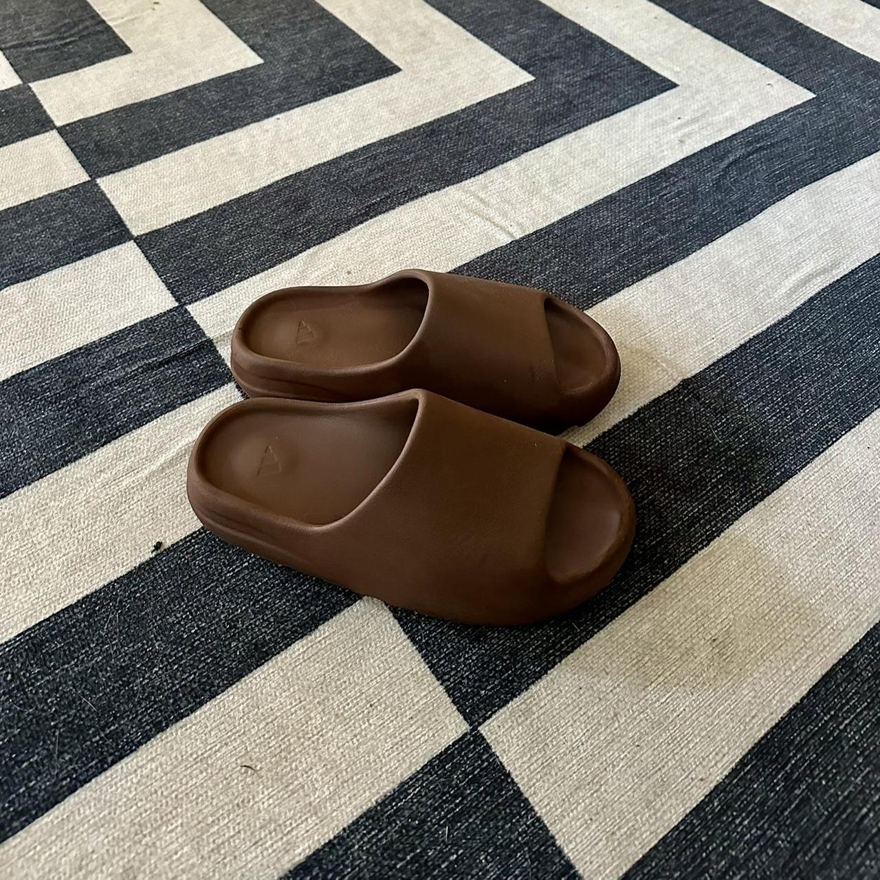 YZY slides in color flax Minor wear/tear in the... - Depop
