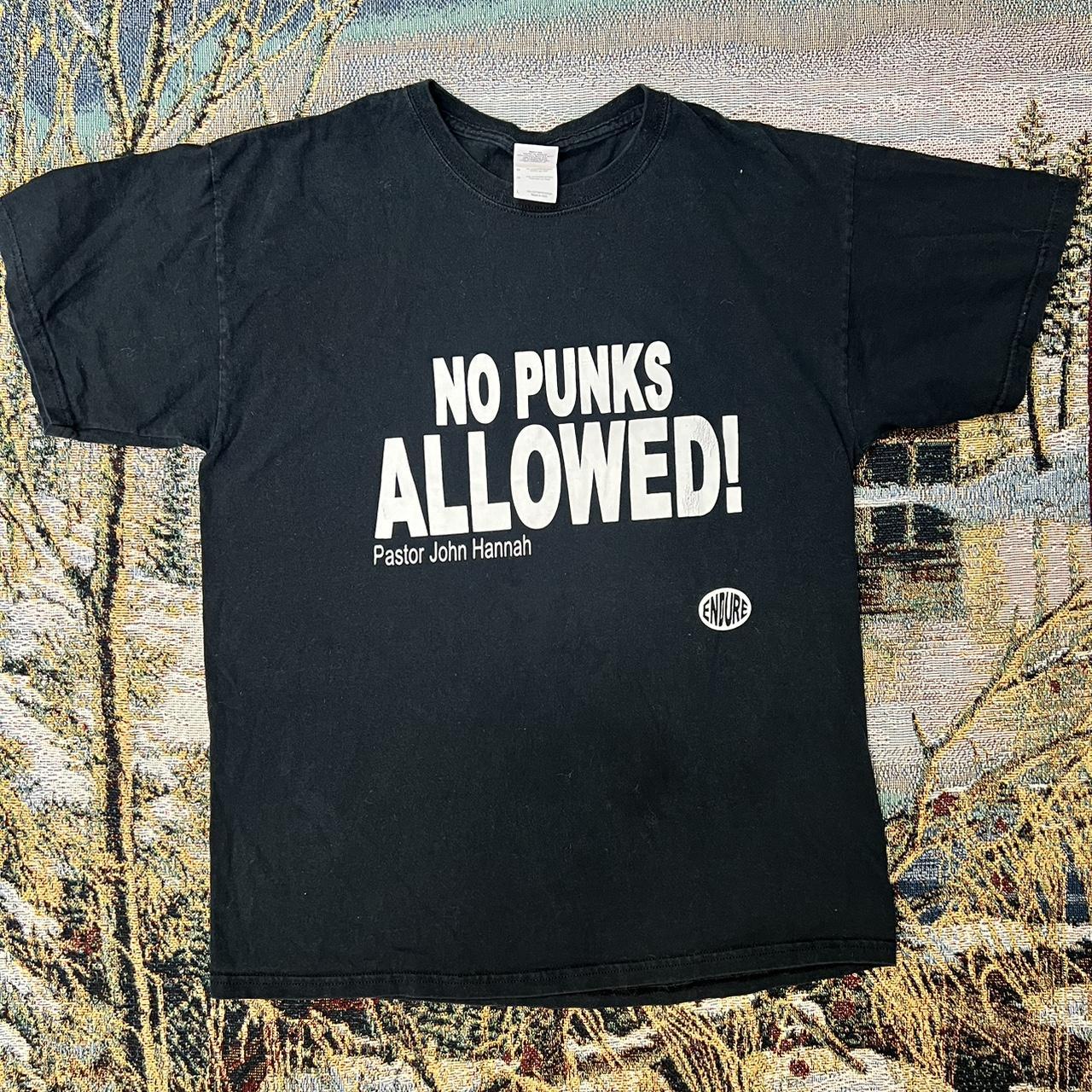 Y2K no punks allowed shirt -good condition; minor flaws - Depop