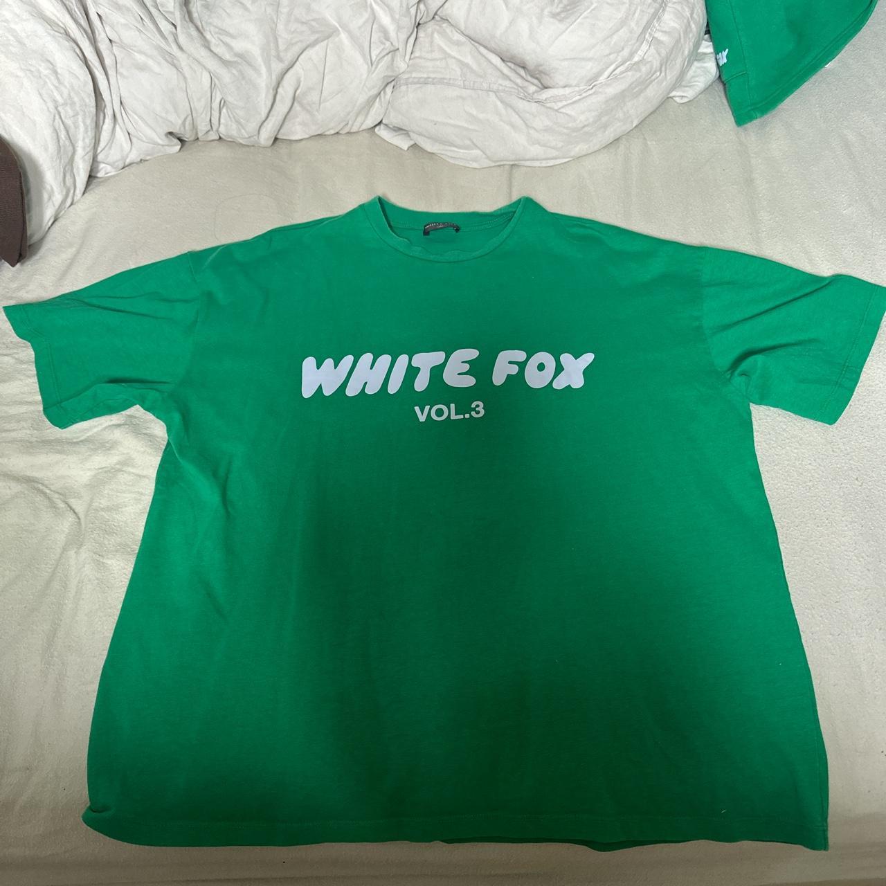 white fox boutique green set shorts M - $30 top S/M... - Depop
