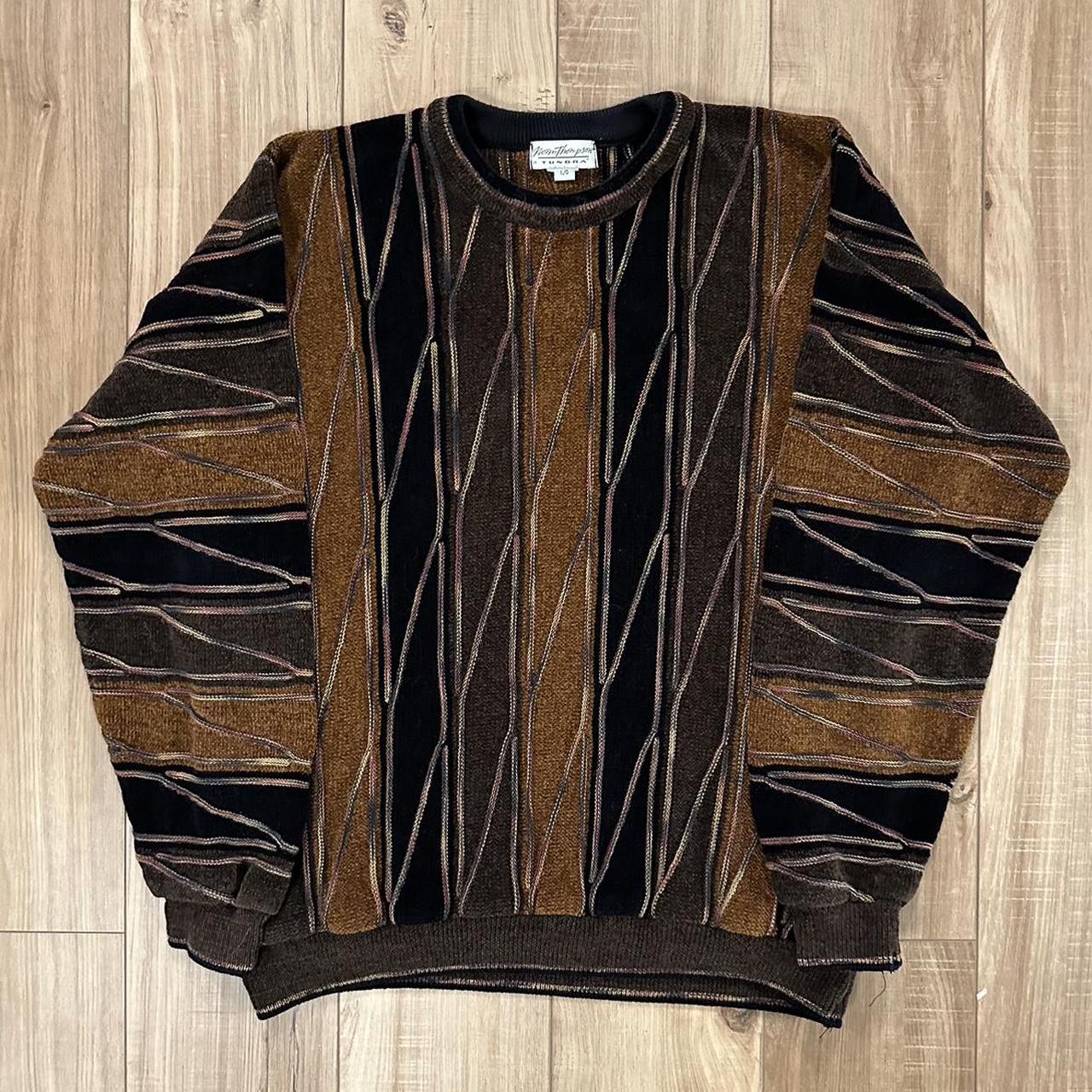 Vintage norm Thompson tundra 3d knit sweater Size... - Depop