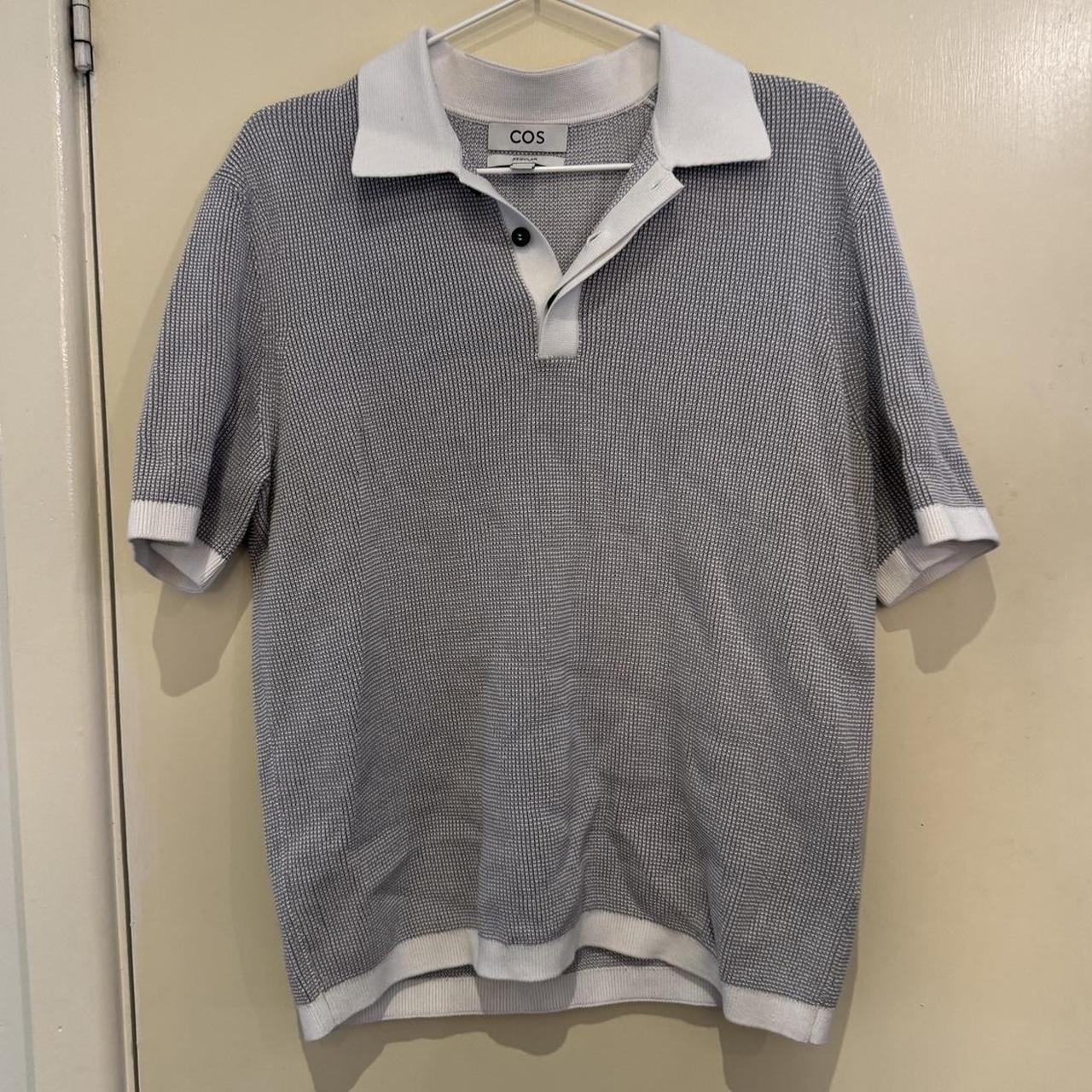 Grey and white COS polo shirt Worn once, like new,... | Depop