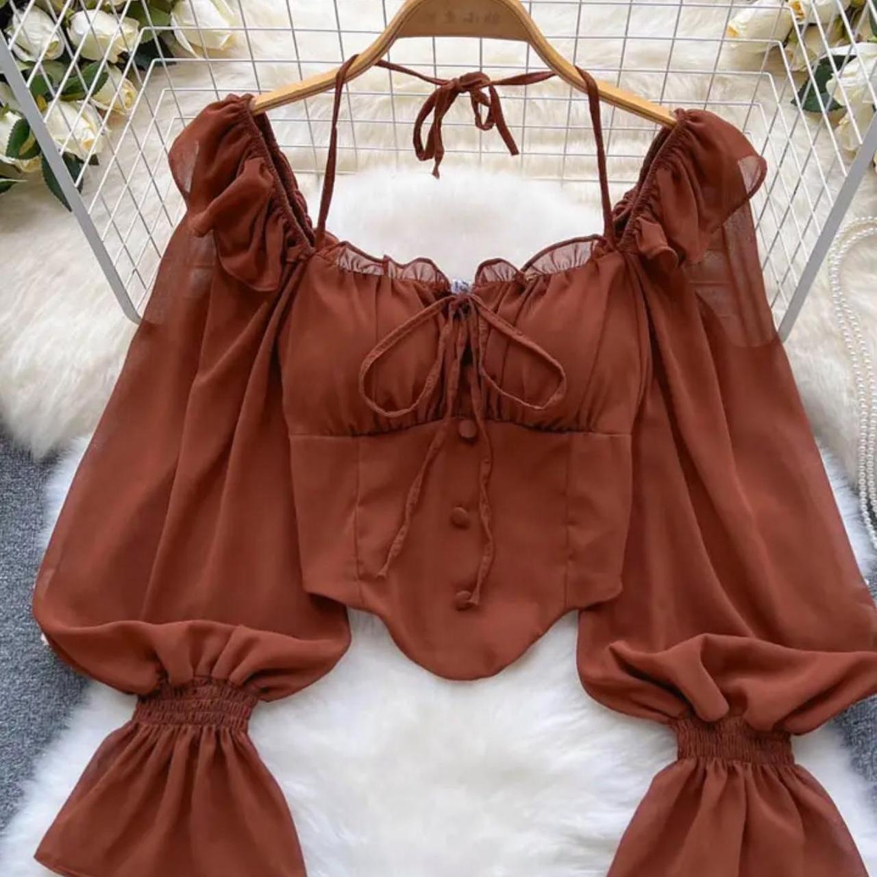 SINGREINY Long Sleeve Flare Top Available in both... - Depop