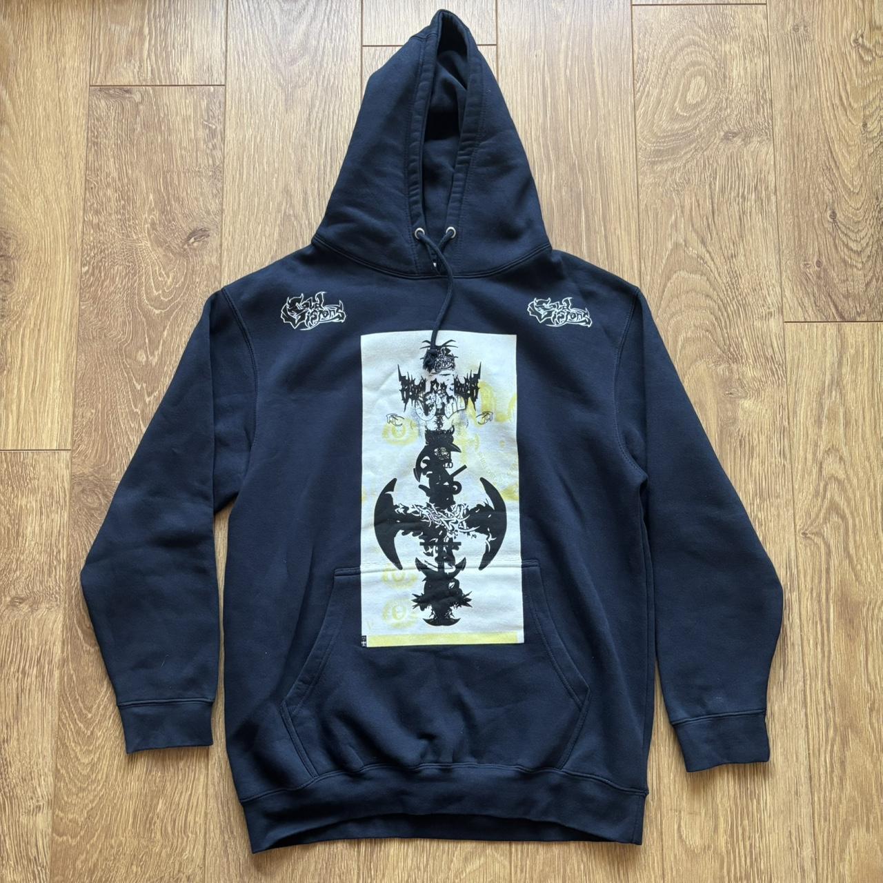 Official Bladee Cold Visions Anchor Navy Hoodie... | Depop