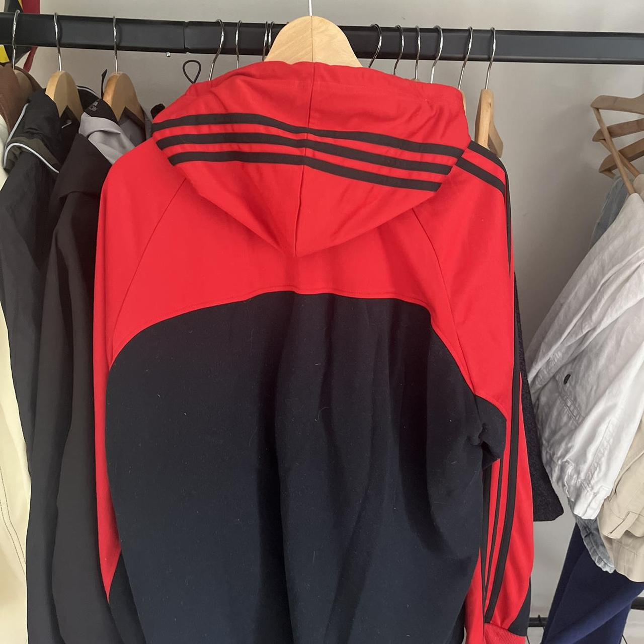 Adidas essentials 3 stripe hoodie Size XL but fits... - Depop