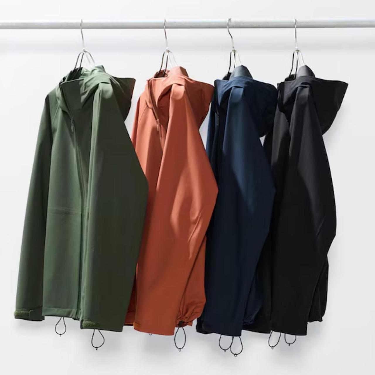 Uniqlo Unisex BLOCKTECH rain jacket in Black Size:... | Depop