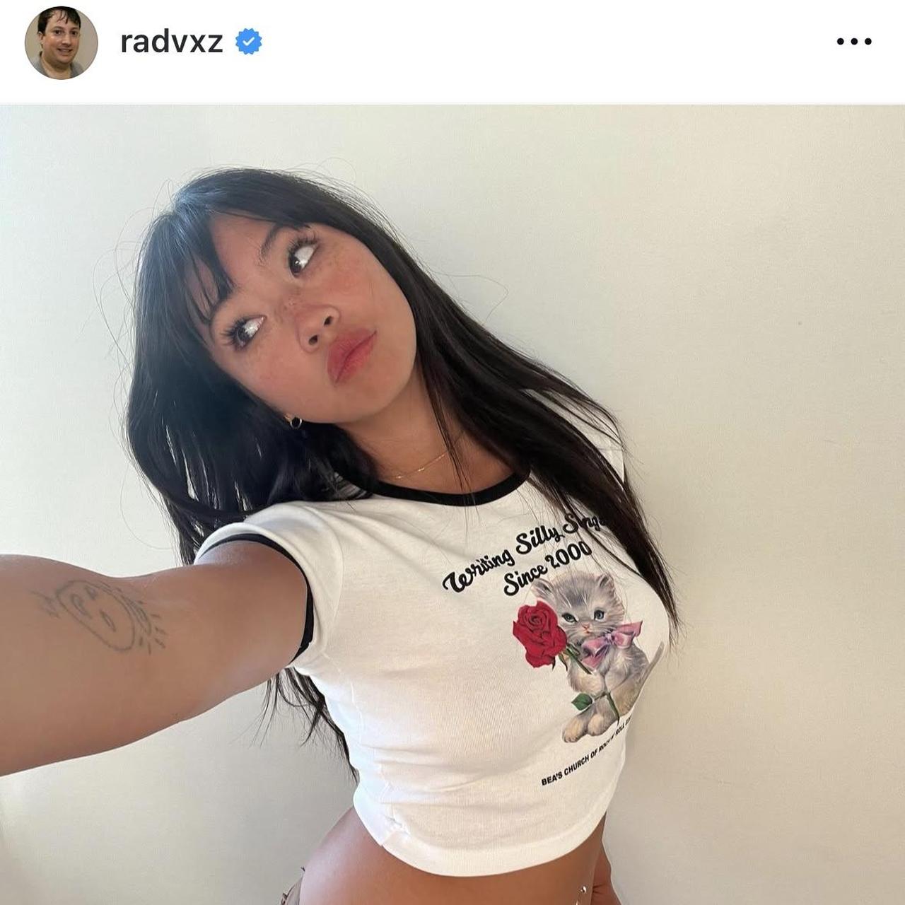 beabadoobee baby tee merch bought @ her concert;... | Depop