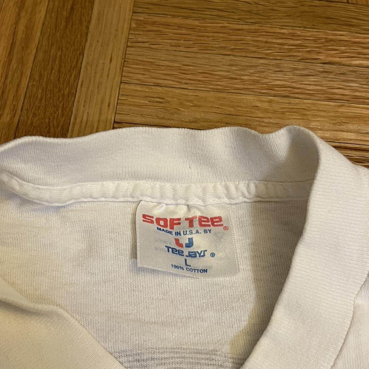 Softee Men's White and Black T-shirt | Depop